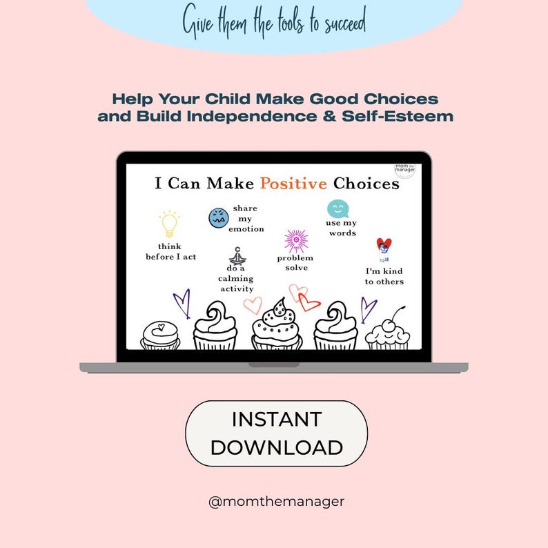 Positive Choices Cupcake Chart - Etsy