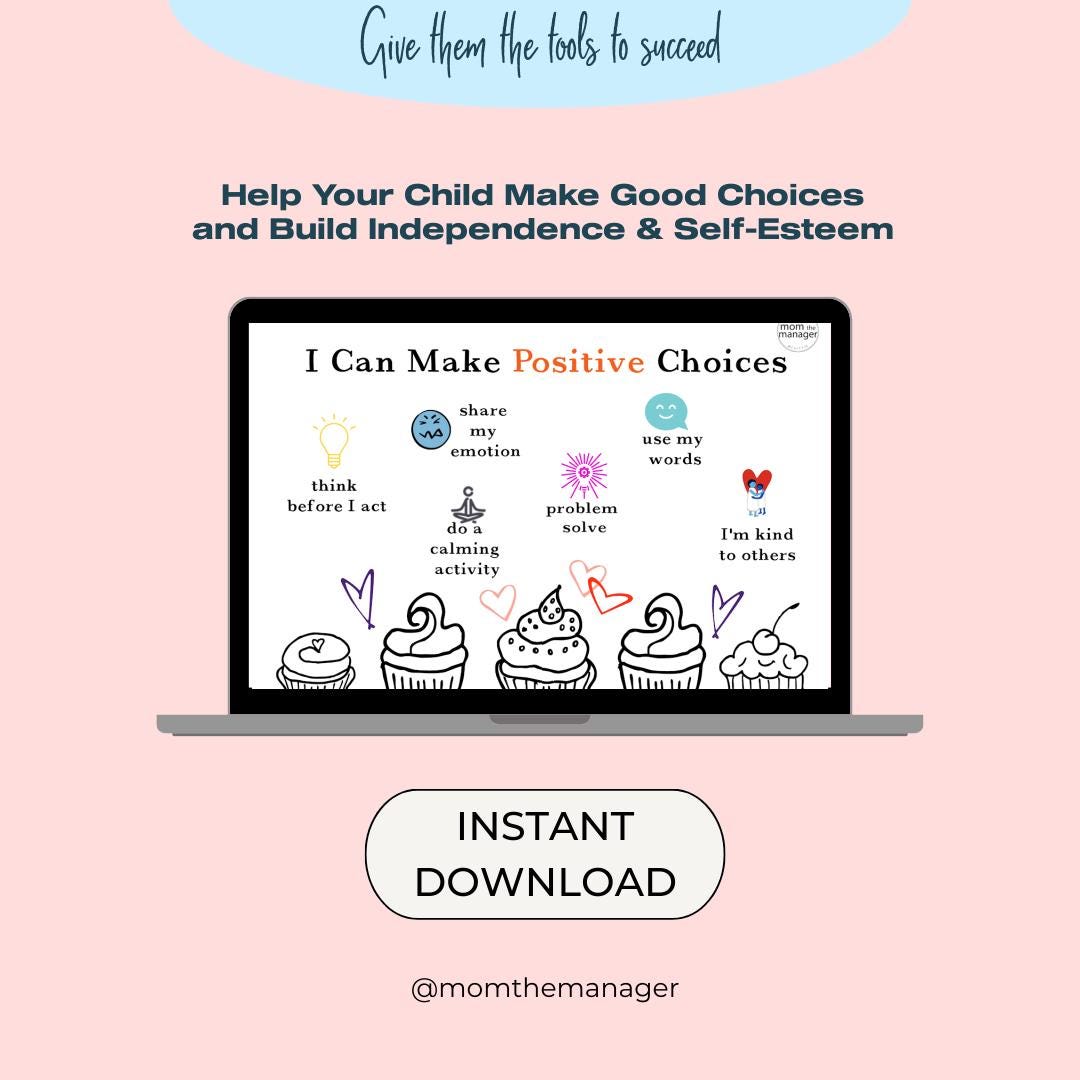 Positive Choices Cupcake Chart - Etsy