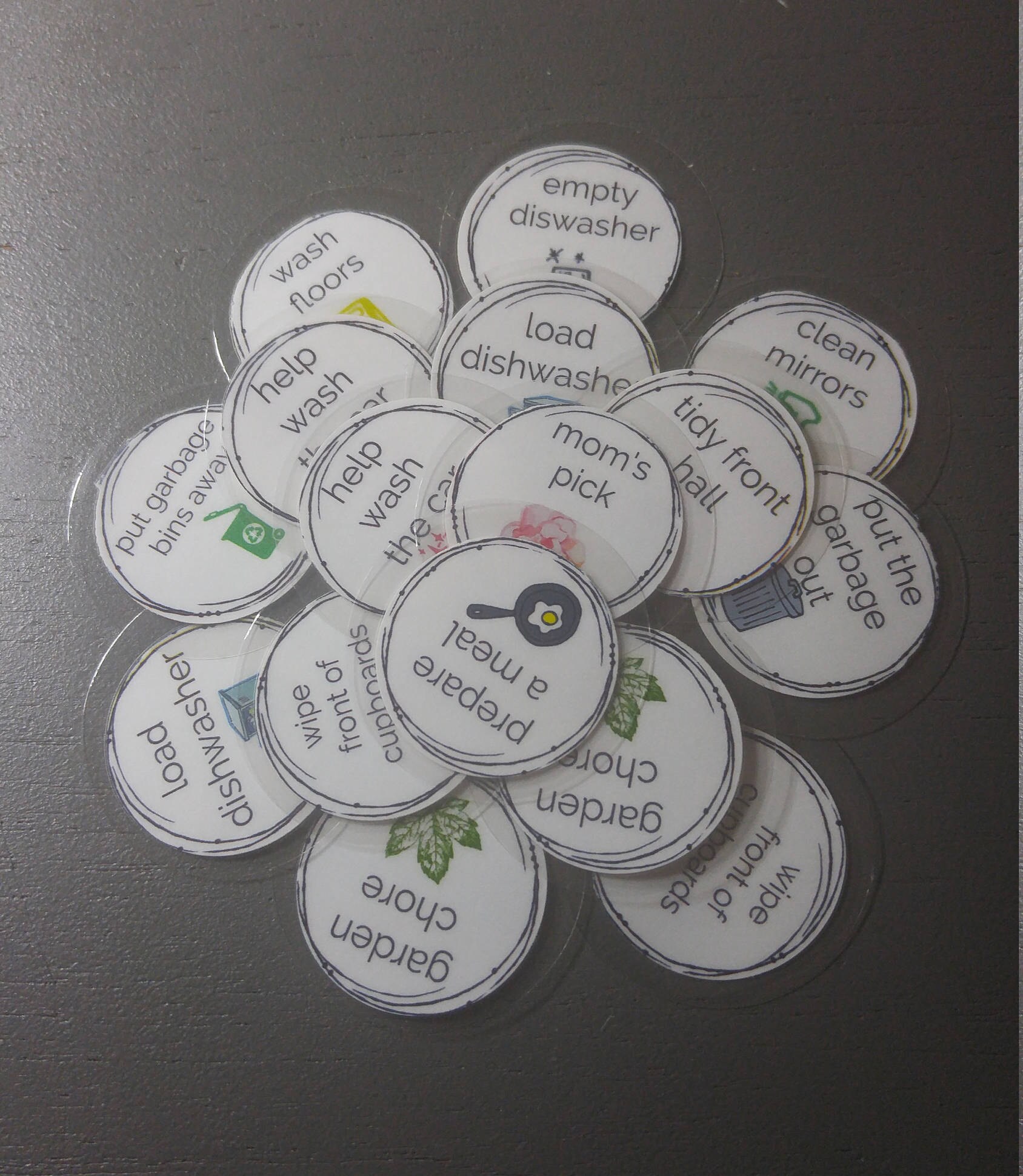 Instant Digital Download Chore Tokens With Pictures for Preschool, and ...