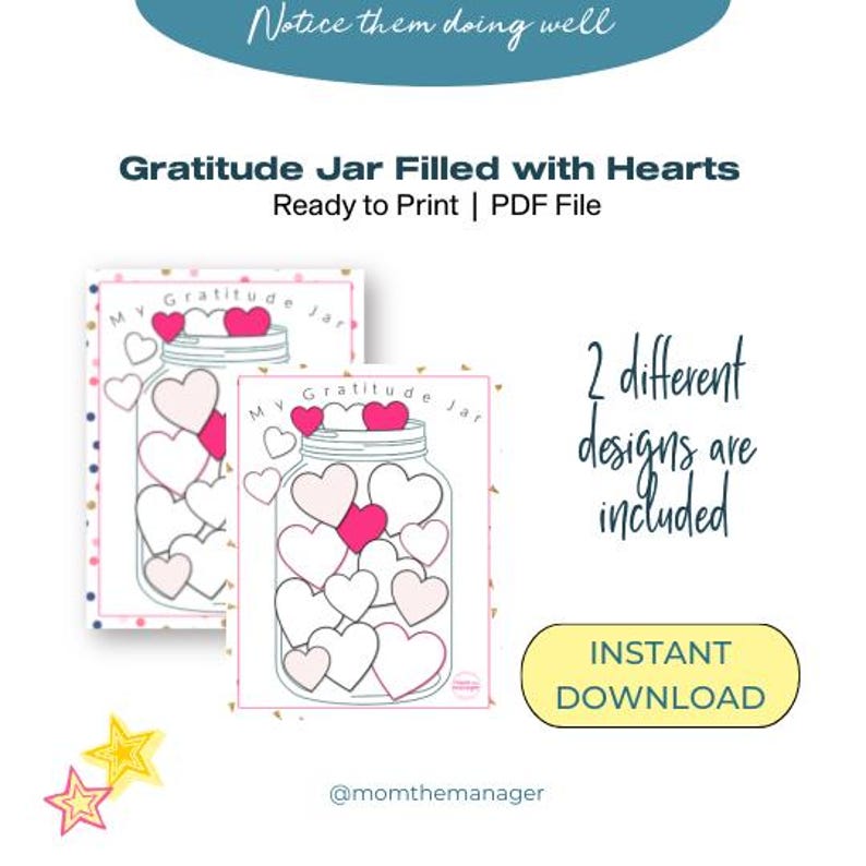 Heart Filled Gratitude Jar for Children - Etsy