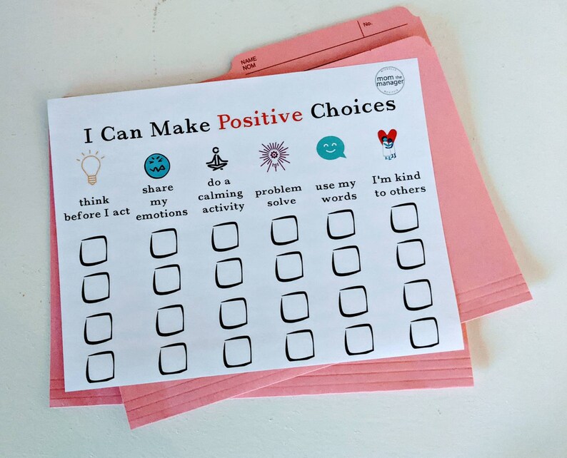 Positive Choices Checklist Chart - Etsy