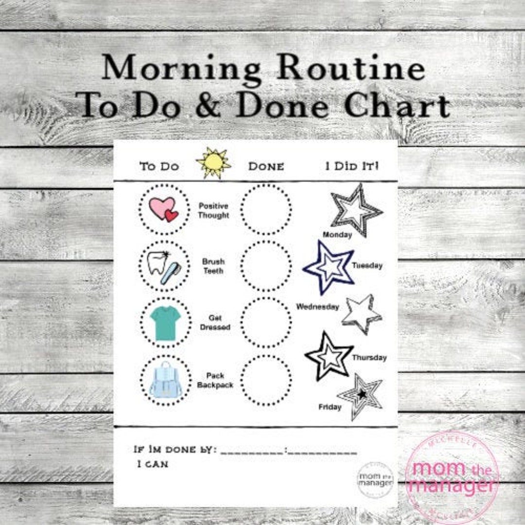 Morning Routine Task and Star Reward Chart 3 - Etsy