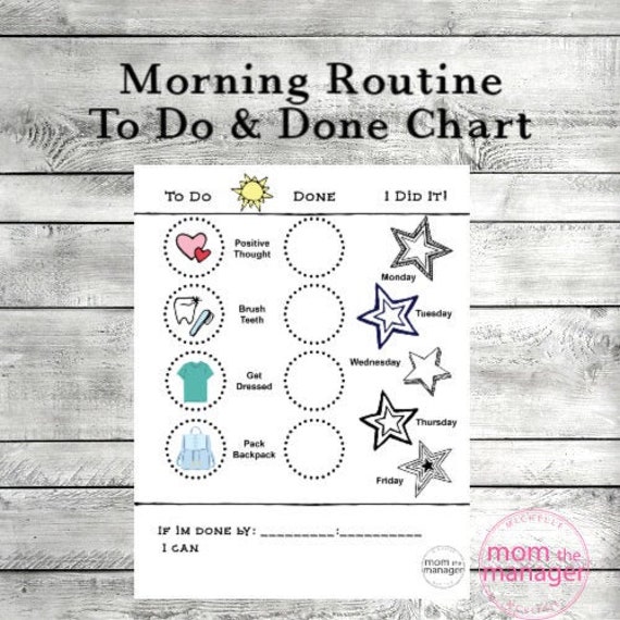 Morning Routine Task and Star Reward Chart 3 | Etsy