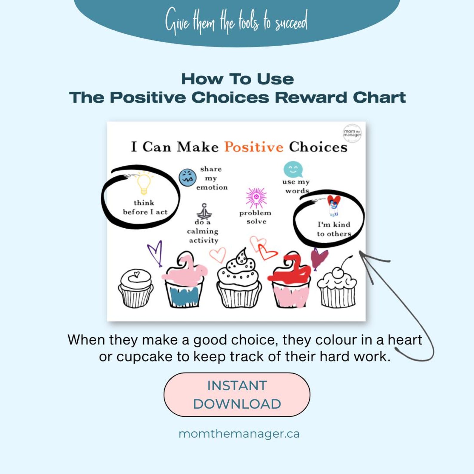 Positive Choices Cupcake Chart - Etsy