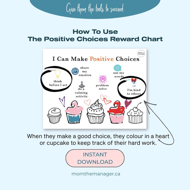 Positive Choices Cupcake Chart - Etsy
