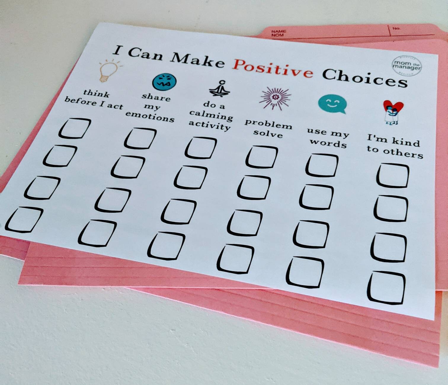 Positive Choices Checklist Chart - Etsy