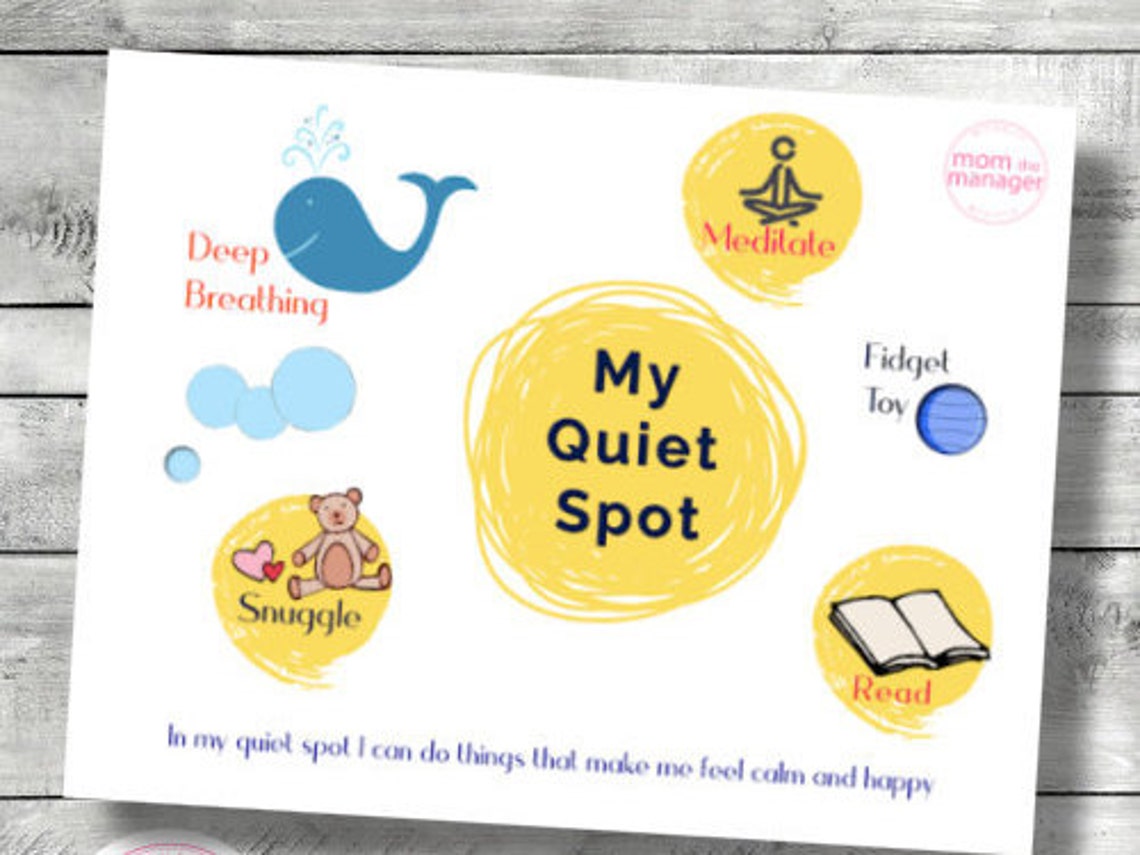 My Quiet Spot One Page Calm Down Big Emotions Worksheet - Etsy