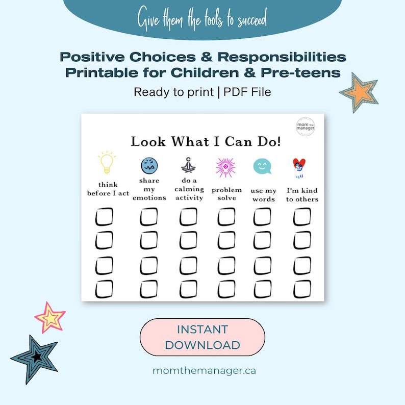 Positive Choices Checklist Chart - Etsy