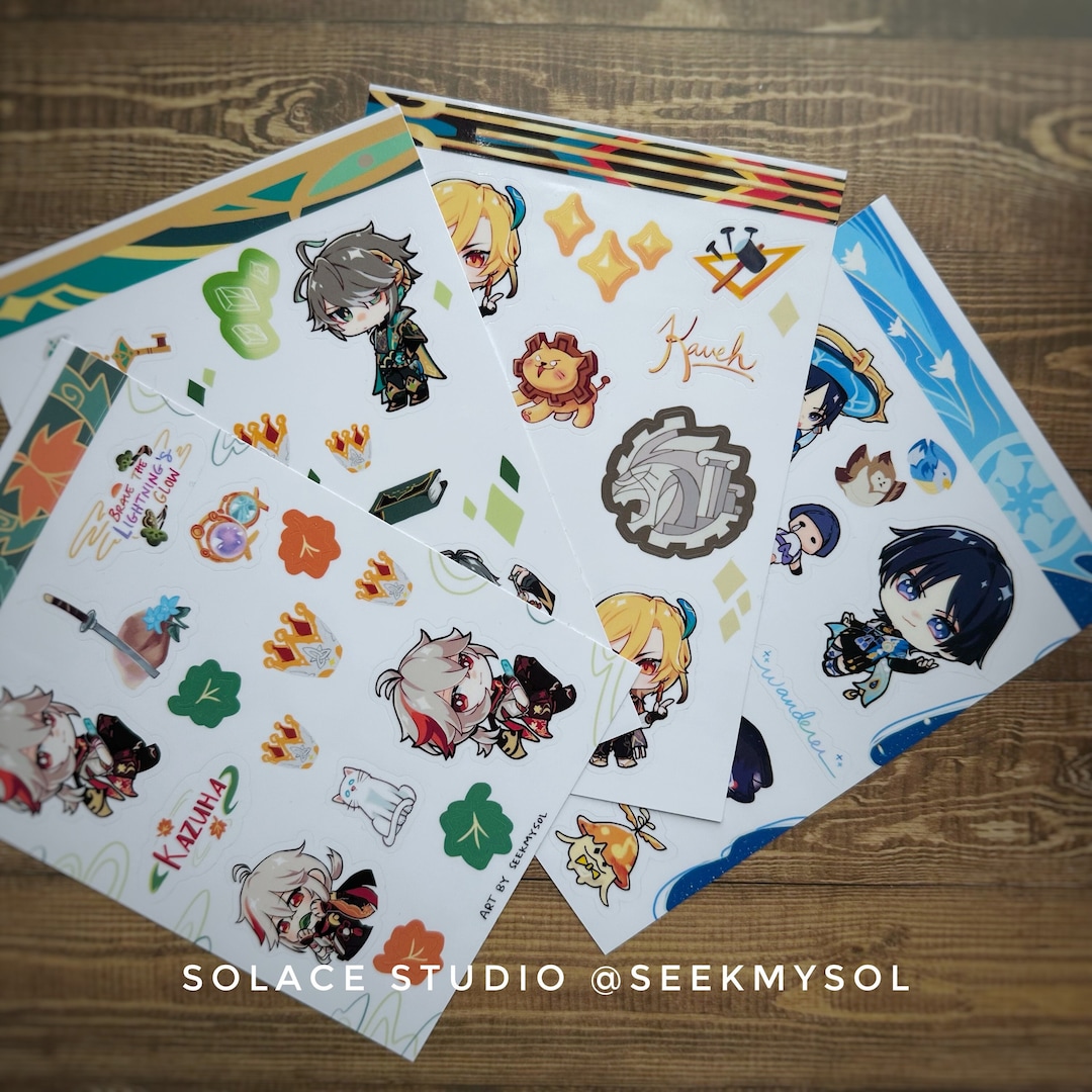 Genshin Impact Sticker Sheets Vol 1 - Etsy