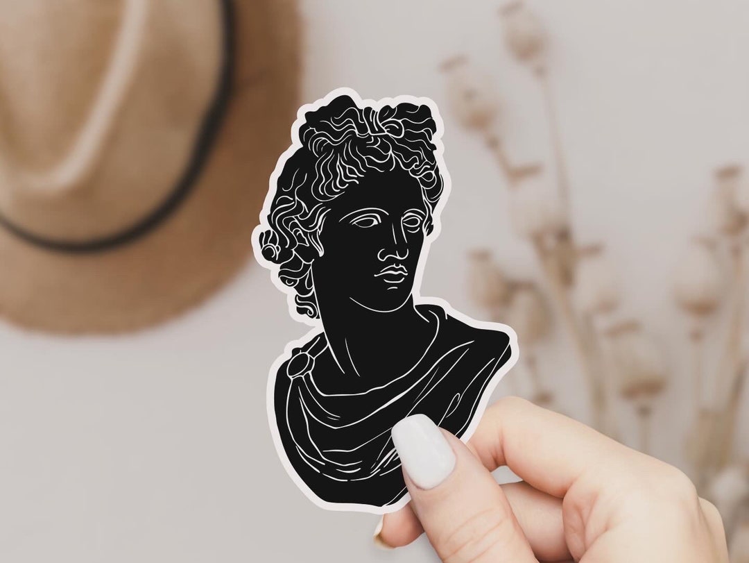 Greek God Apollo Black and White Art Sticker - Etsy