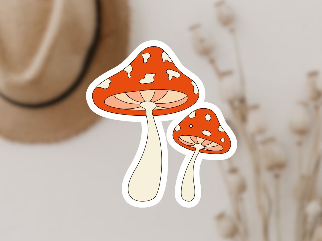 Retro Red Mushroom Sticker - Etsy