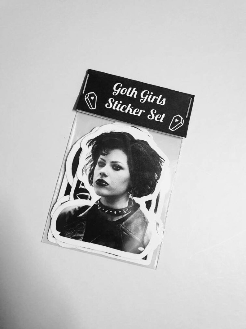 Goth Girls Sticker Set Hand Cut Weatherproof Decals Gothic Etsy