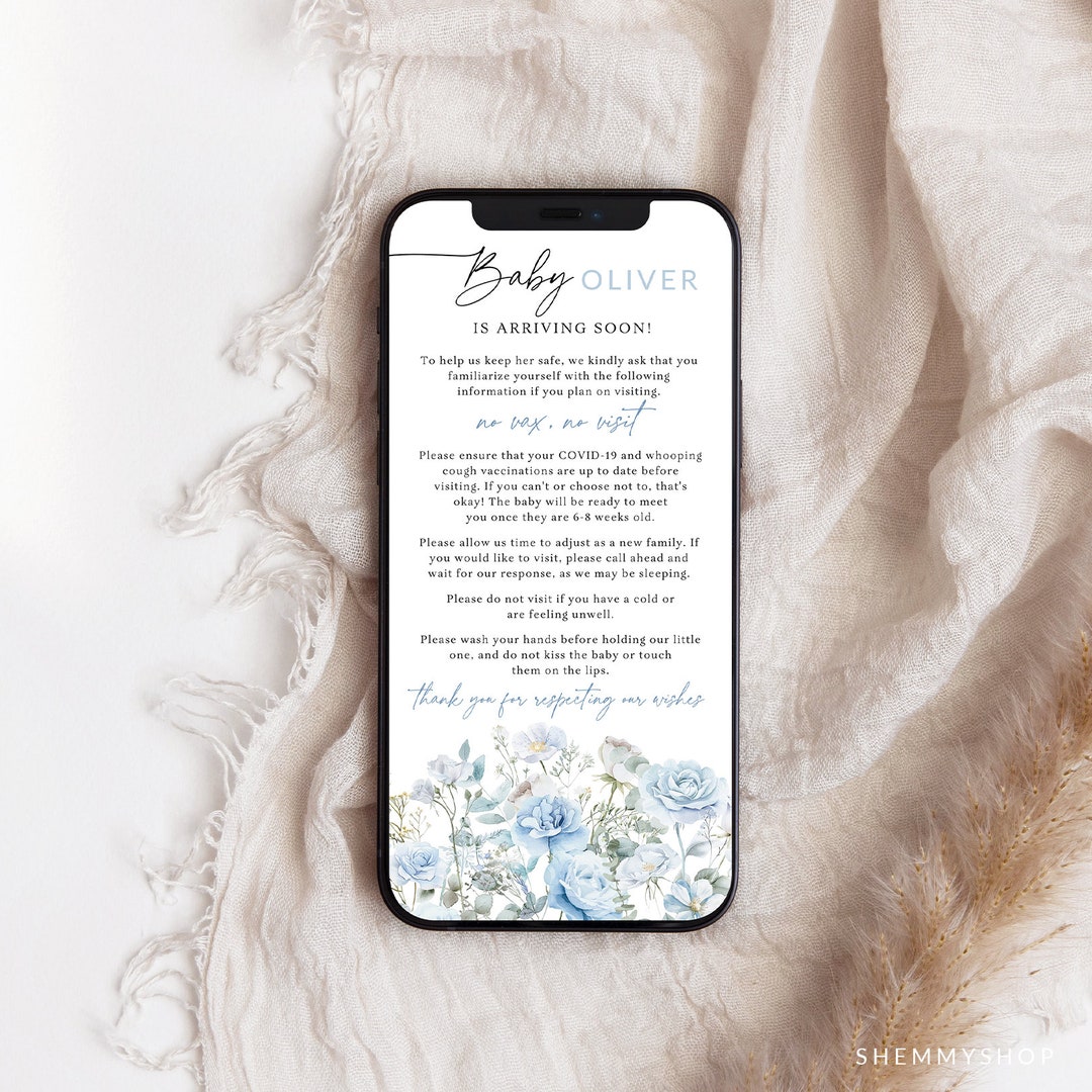 Electronic New Baby Rules for Visitors, New Baby Rules Invite, Newborn ...