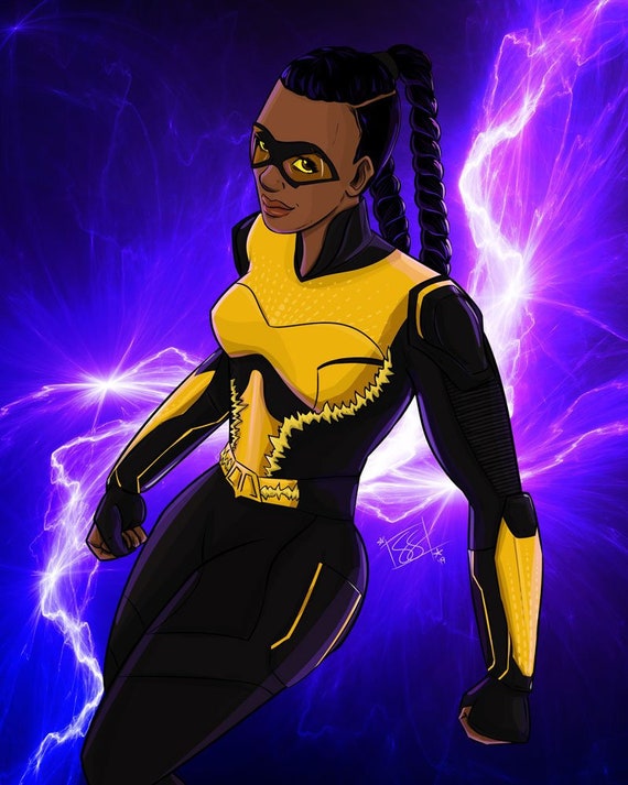 Thunder black Lightning Anissa Pierce Thundergrace Black Superhero Etsy