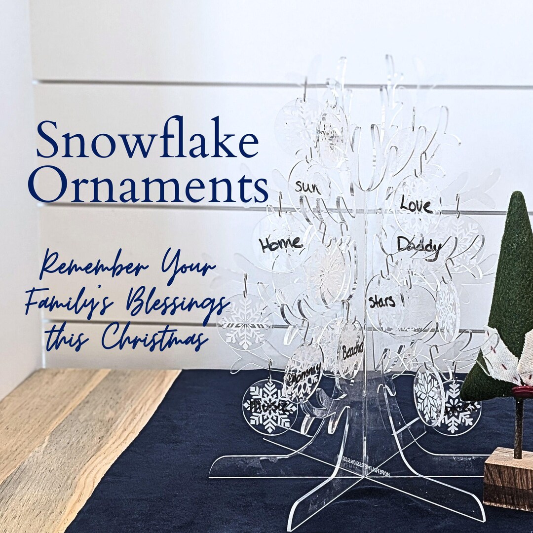 Christmas Blessings Tree: Acrylic Snowflake Ornaments, Gratitude ...