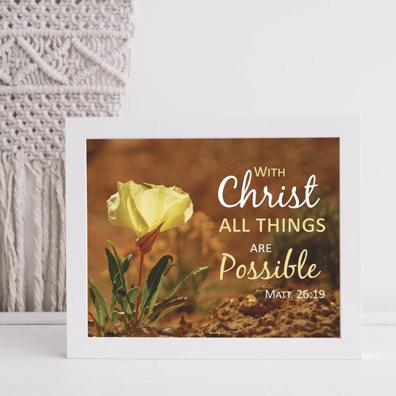 Printable Verse Matthew 26:19 With Christ All Things Ae | Etsy