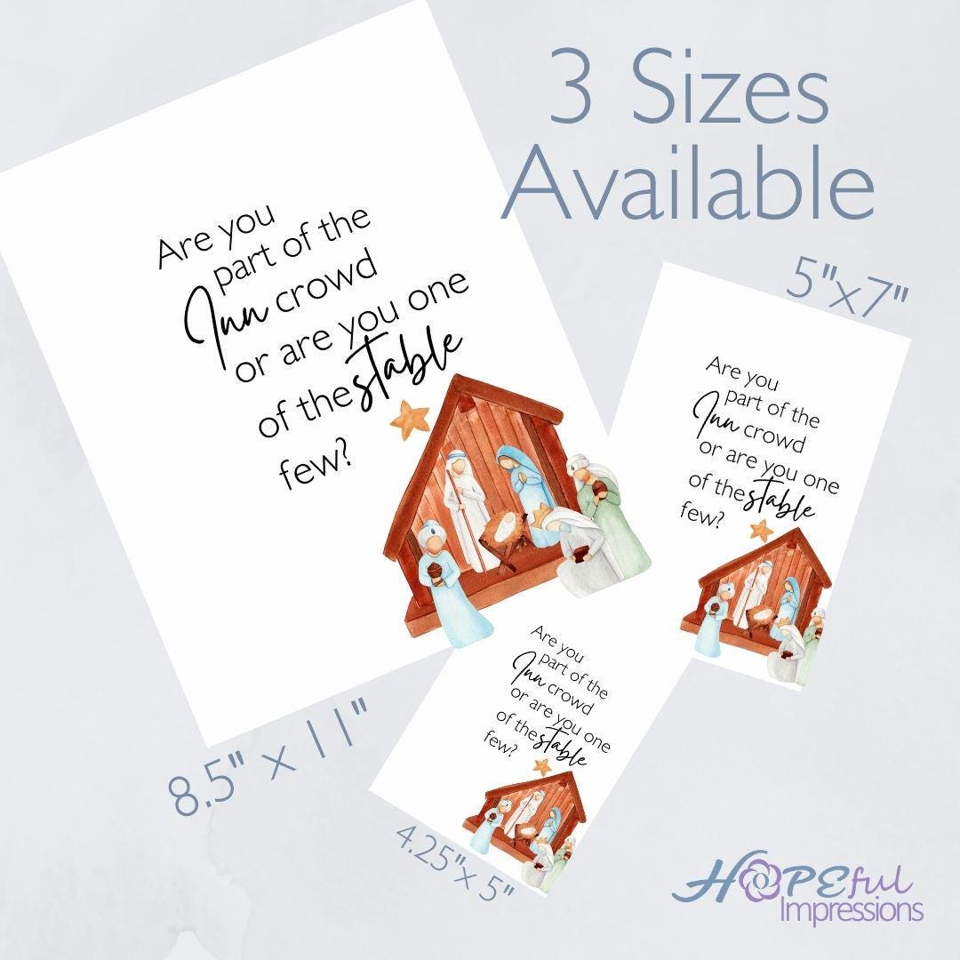 Nativity Christmas Printable: Inn Crowd or Stable Few (digital Download ...