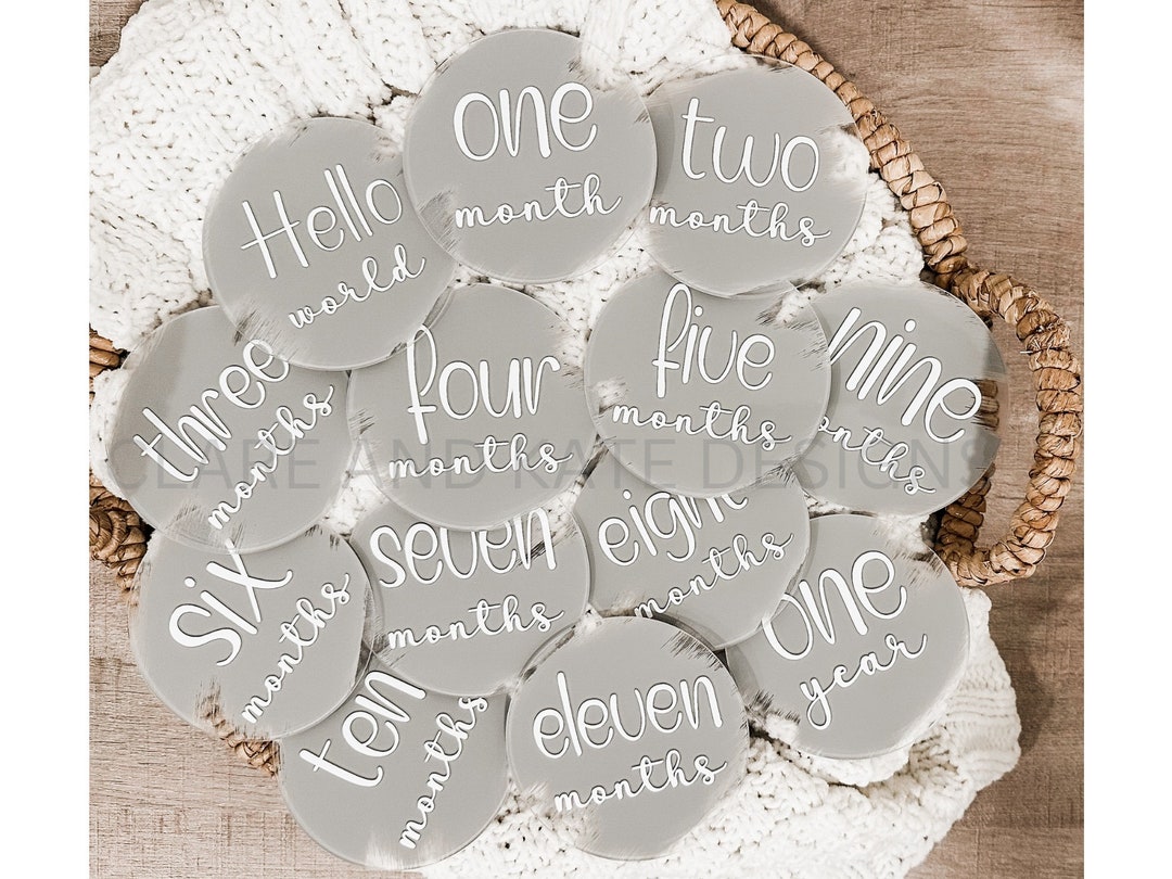 Acrylic Baby Milestones Discbaby Monthly Milestone Cardsbaby - Etsy
