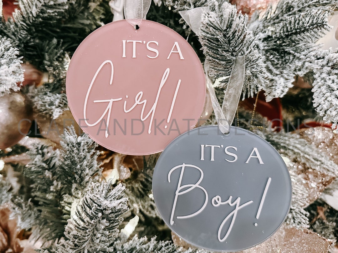 It's a Boy Ornament, It's a Girl Ornament, Baby Christmas Ornament ...