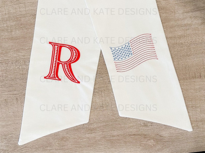 Monogram Wreath Sash, Wreath Sash for Front Door, American Flag Wreath ...