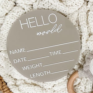 Baby Birth Announcement Sign,acrylic Baby Name Sign,newborn Birth Stats ...