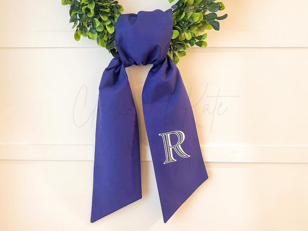 Mardi Gras Wreath Sash, Monogram Wreath Sash, Purple and Gold Wreath ...