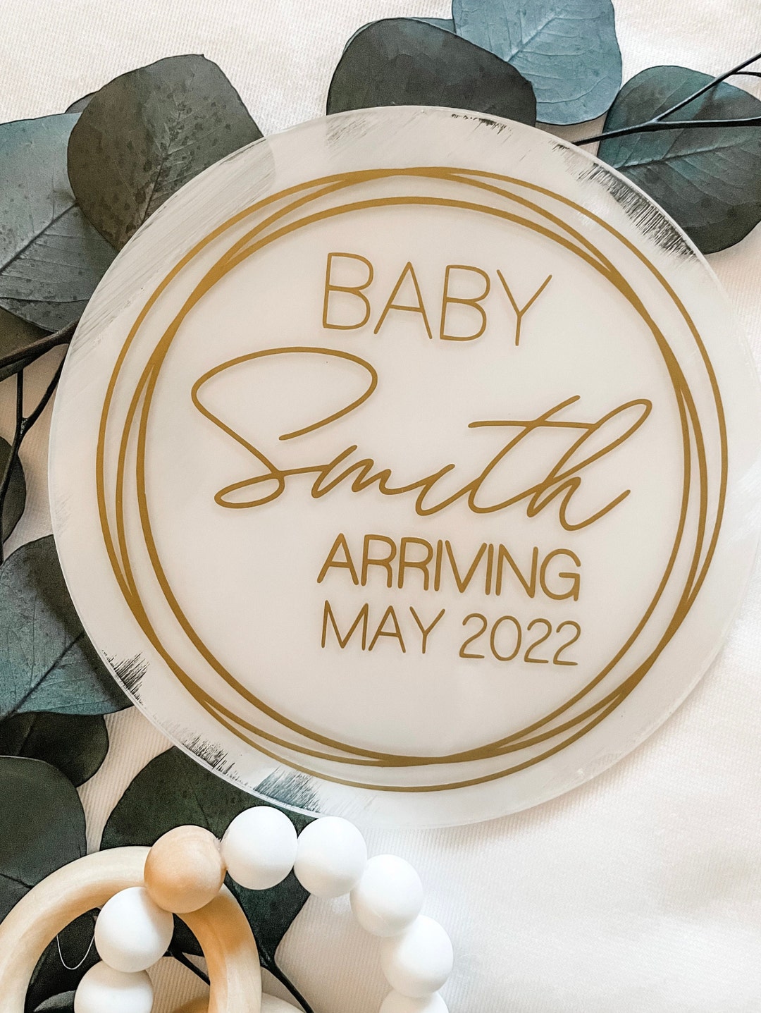 Acrylic Pregnancy Announcement, New Baby, Baby Announcement, Baby ...