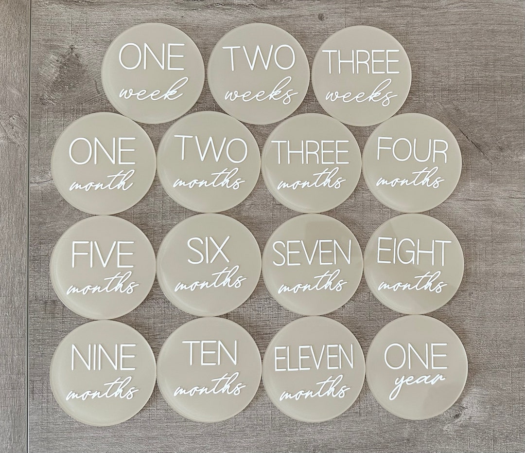 Acrylic Baby Milestones Disc, Monthly Milestone Disc, Baby Monthly ...