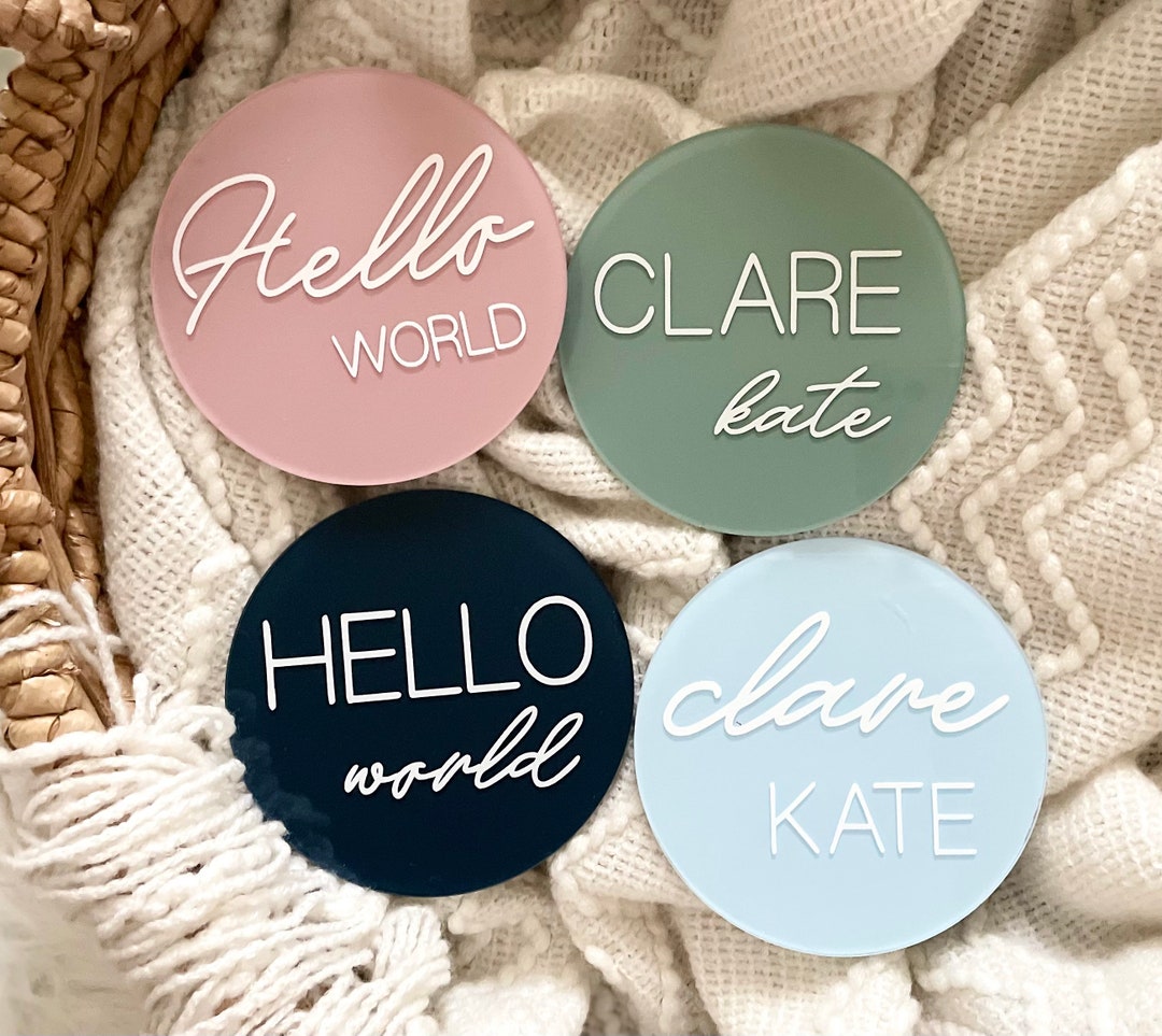 Baby Name Sign,baby Birth Announcement Sign,newborn Baby Name Disc,baby ...