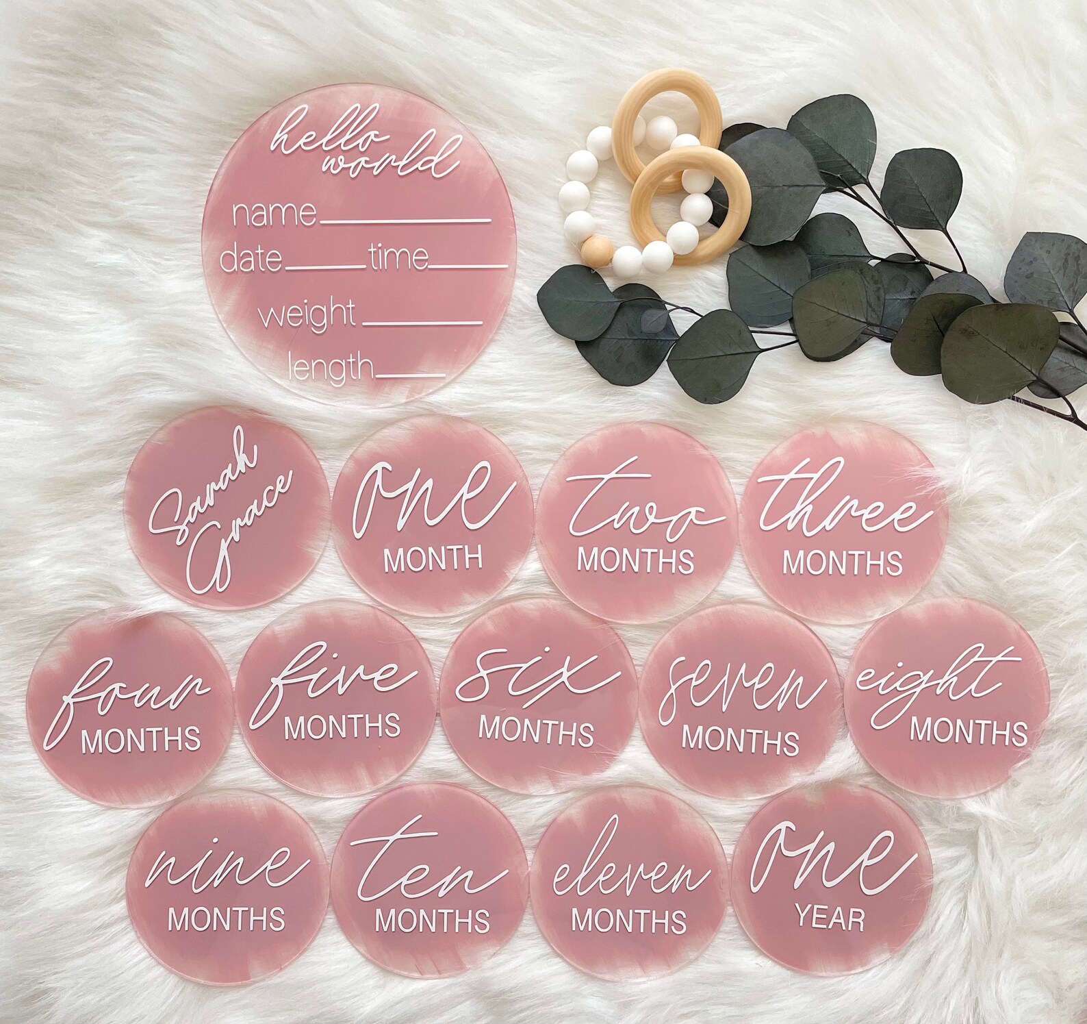 Acrylic Baby Milestones Discbaby Monthly Milestone Cardsbaby - Etsy