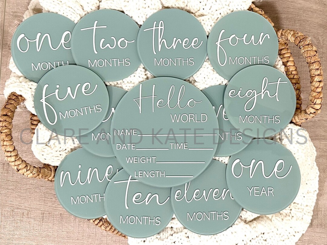 Acrylic Baby Milestones Disc,baby Monthly Milestone Cards,baby Monthly ...