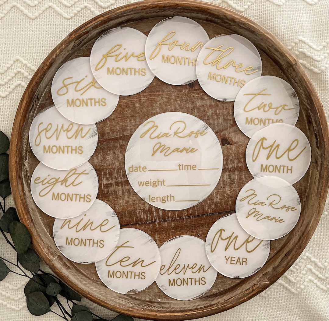 Acrylic Baby Milestones Disc,baby Monthly Milestone Cards,baby Monthly ...