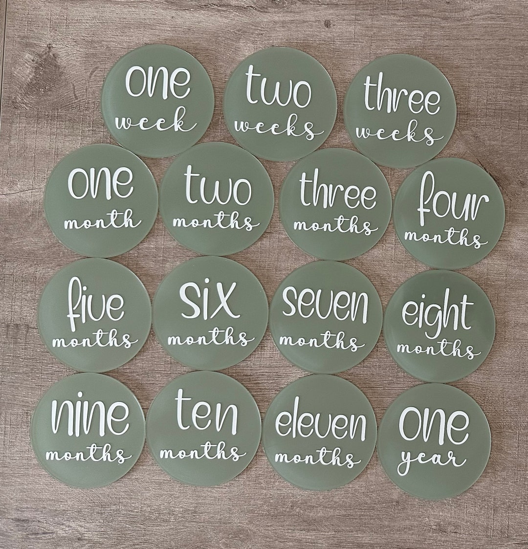 Acrylic Baby Milestones Disc, Monthly Milestone Disc, Baby Monthly ...