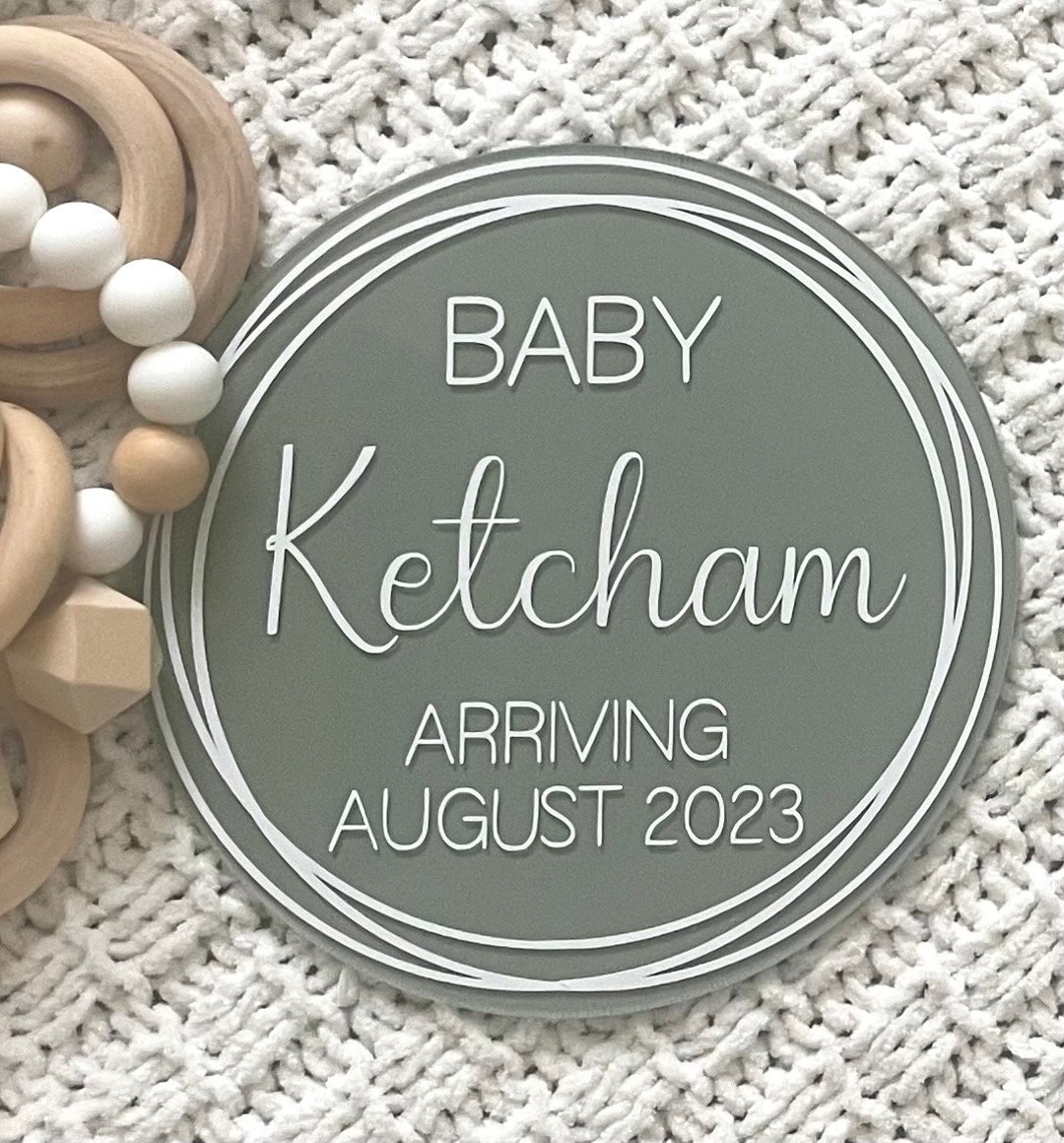 Acrylic Pregnancy Announcement, New Baby, Baby Announcement, Baby ...