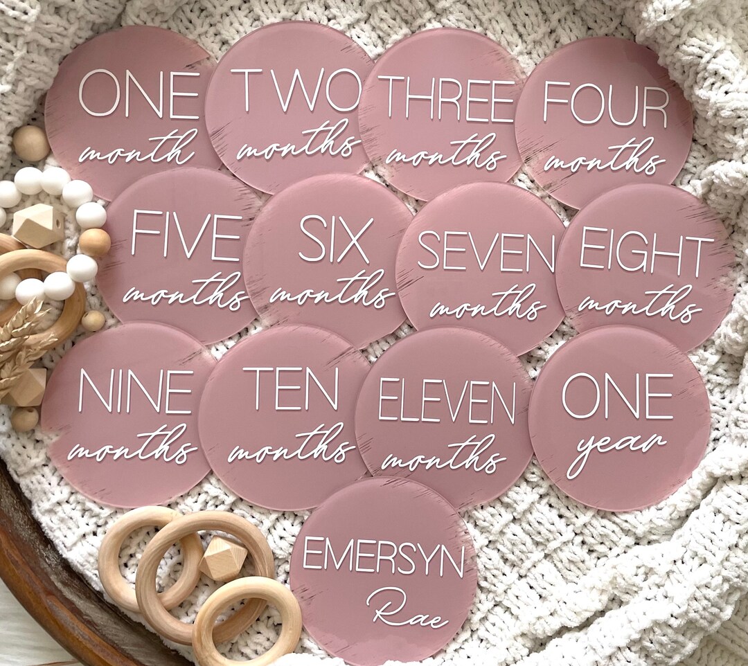 Acrylic Baby Milestones Discbaby Monthly Milestone Cardsbaby - Etsy