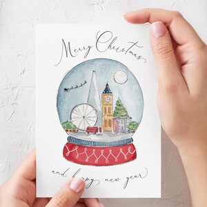 Christmas London England Holiday Card, Printable Holiday Card ...