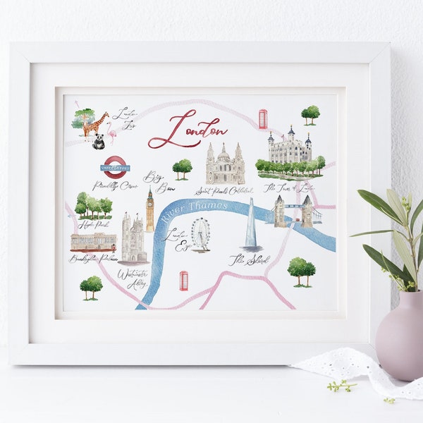 London Watercolor - Etsy
