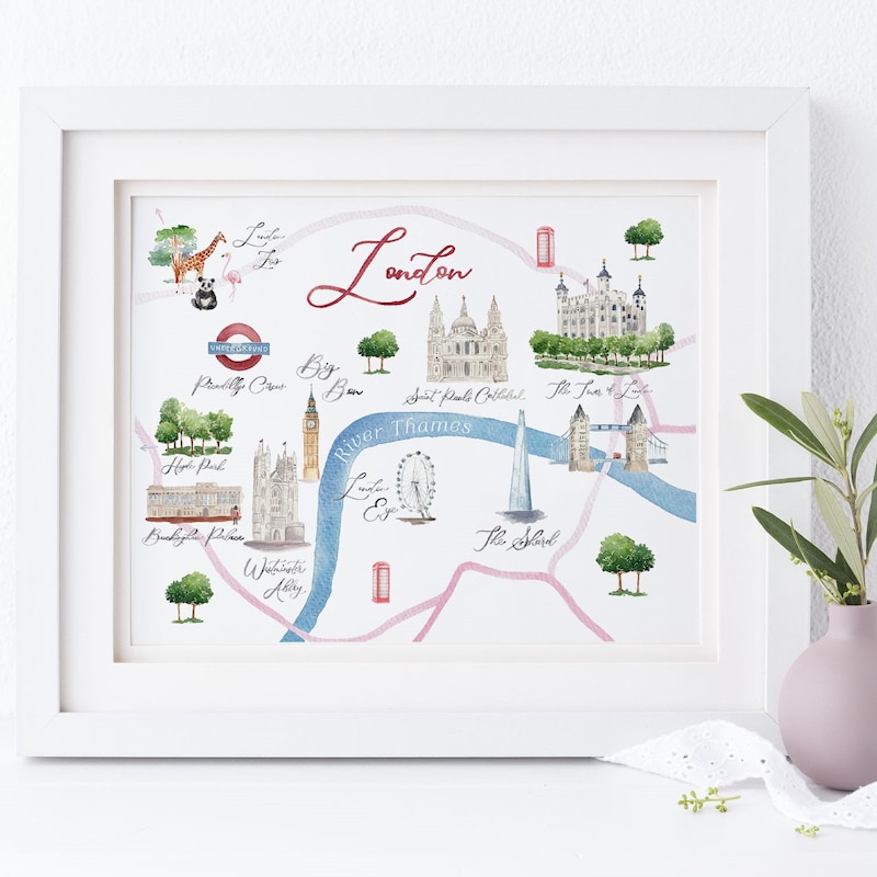 London Watercolor - Etsy