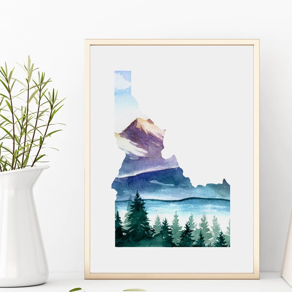 Watercolor State - Etsy