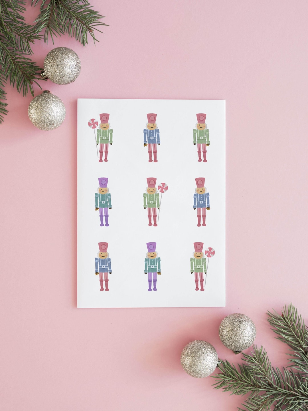Printable Nutcracker Christmas Card, Pink Nutcracker Holiday Card ...
