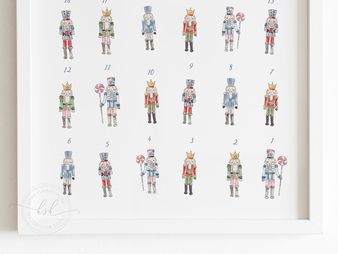 Nutcracker Advent Calendar Cute Christmas Countdown Print - Etsy