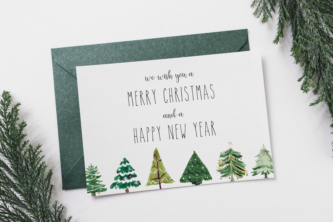 Christmas Tree Holiday Card, Printable Christmas Card, Printable ...