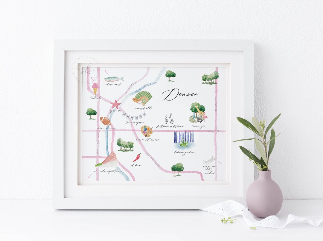 Denver City Map Print, Denver Colorado City Print, PRINTABLE Denver ...