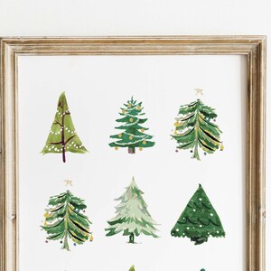 Christmas Tree Art Print, Printable Holiday Decor, Watercolor Christmas ...