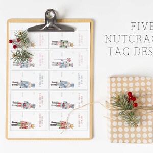 Cute Nutcracker Christmas Gift Tags, Set of Holiday Tags, Watercolor ...