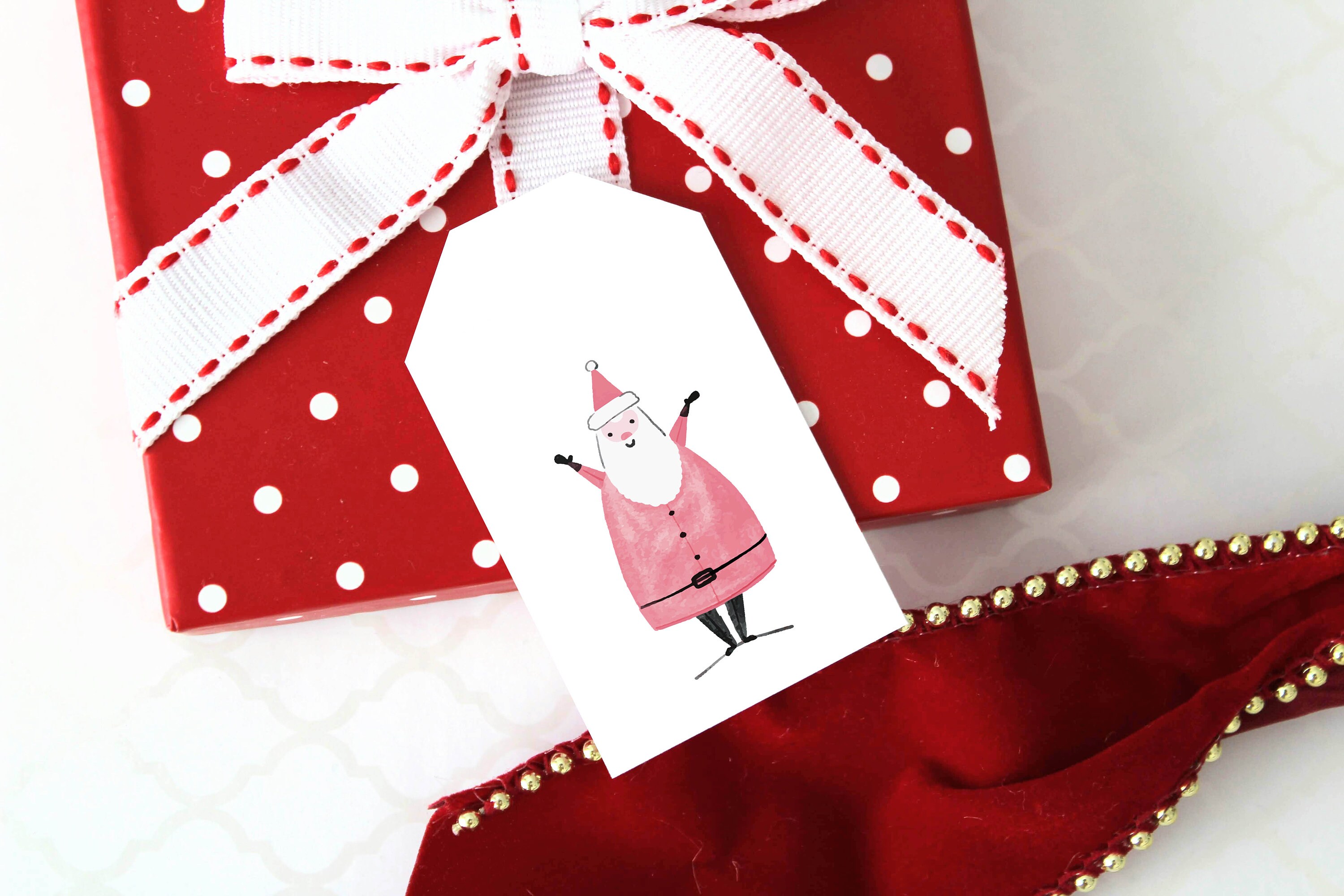 Printable Santa Christmas Gift Tags Holiday Gift Tags | Etsy