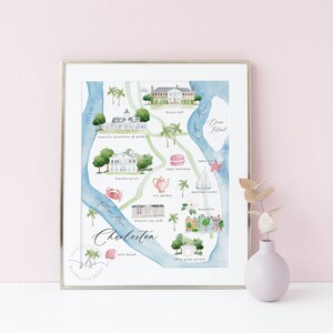 Charleston South Carolina Map Print, Illustrated City Map, Charleston ...