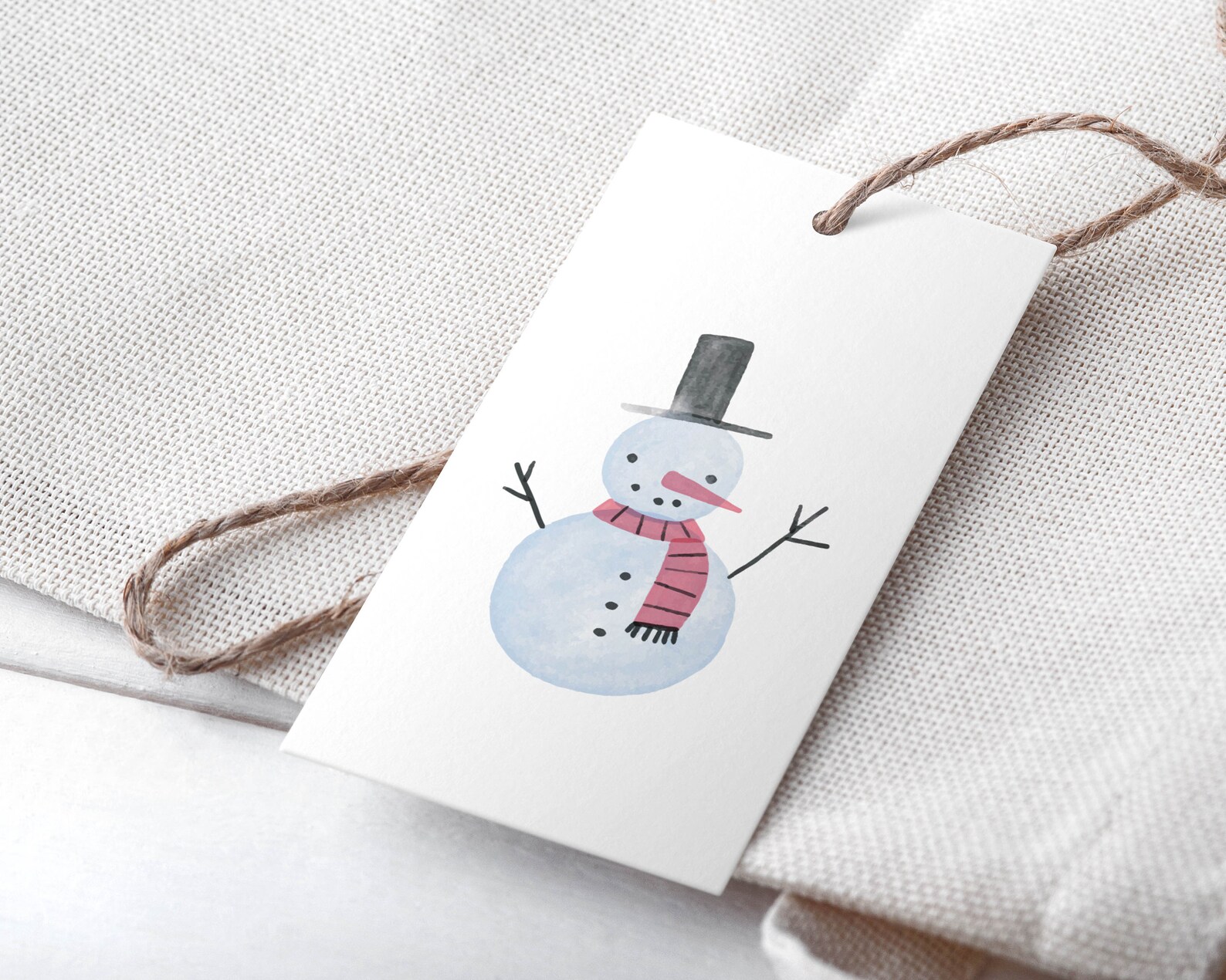 Christmas Snowman Gift Tags Printable Holiday Tags Printable | Etsy
