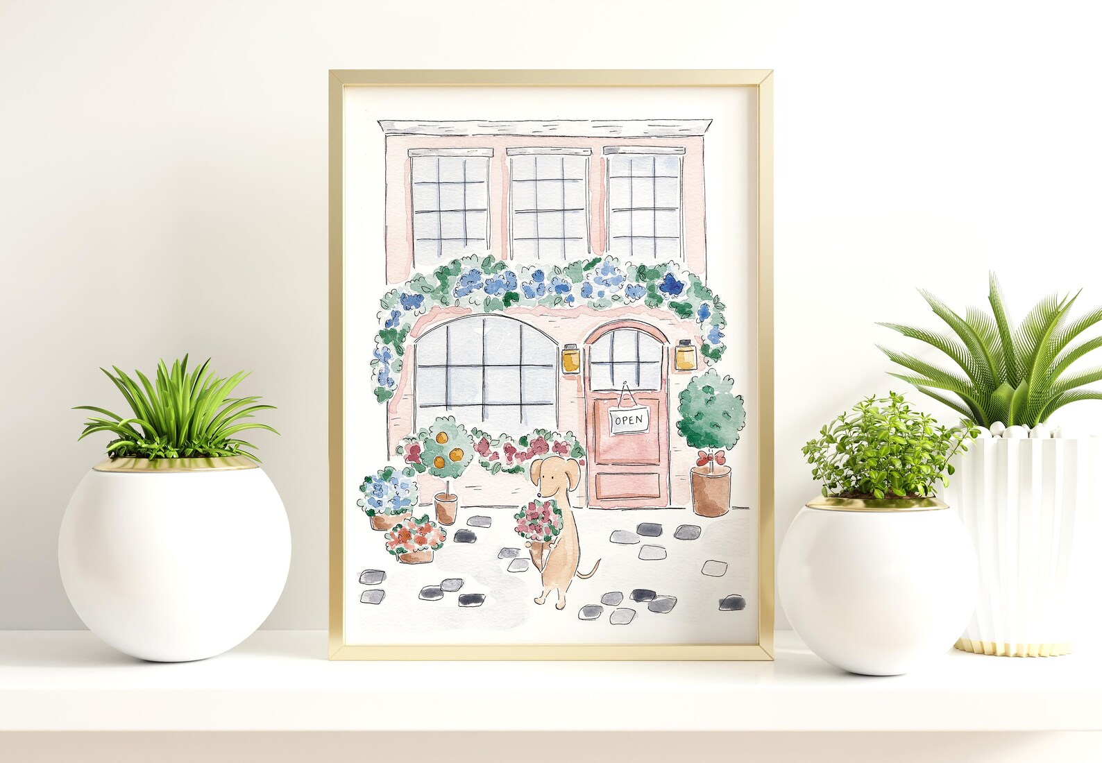 Watercolor Flower Shop Spring Decor Spring Floral Art Print - Etsy