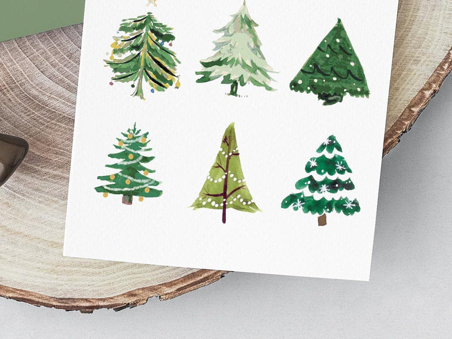 Christmas Tree Christmas Card Printable Holiday Card | Etsy